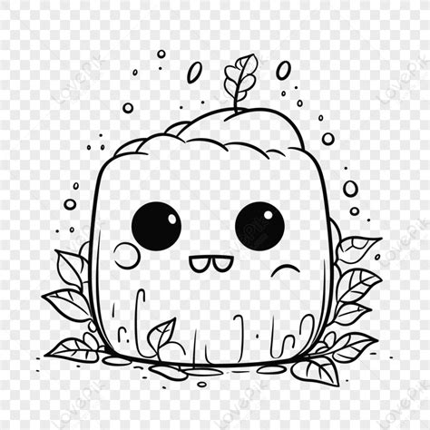 Cute Blob Inside Of Leaves Coloring Pages Outline Sketch Drawing Vector