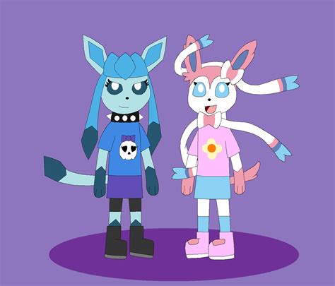 Anthro Glaceon And Sylveon By Kitsune257 On Deviantart