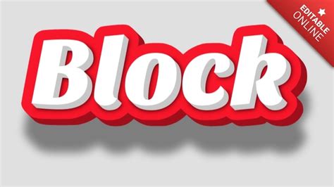 Block Red White 3d Text Effect Generator