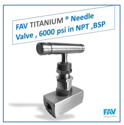 Titanium Needle Valve 6000 PSI Light Weight Strength
