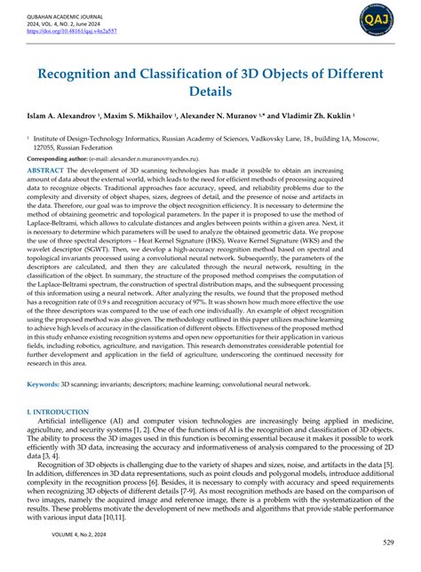 Pdf Recognition And Classification Of 3d Objects Of Different Details
