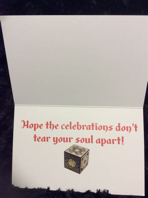 Horror Birthday Card Greeting Card Halloween Hellraiser Etsy