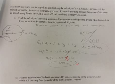 Solved 2 A Merry Go Round Is Rotating With A Constant