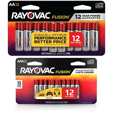 Rayovac Fusion AA Batteries Pack Double A Alkaline Batteries And AAA Pack Triple A