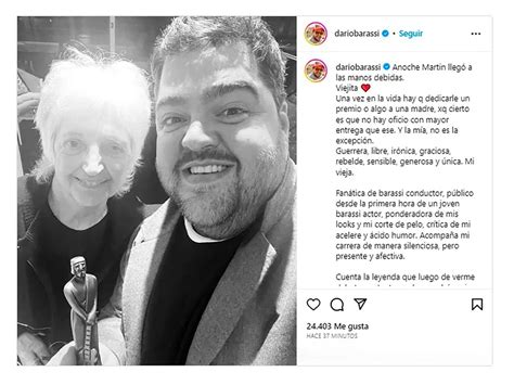Dario Barassi Y El Emotivo Gesto Que Tuvo Con Su Mamá “no Hay Oficio