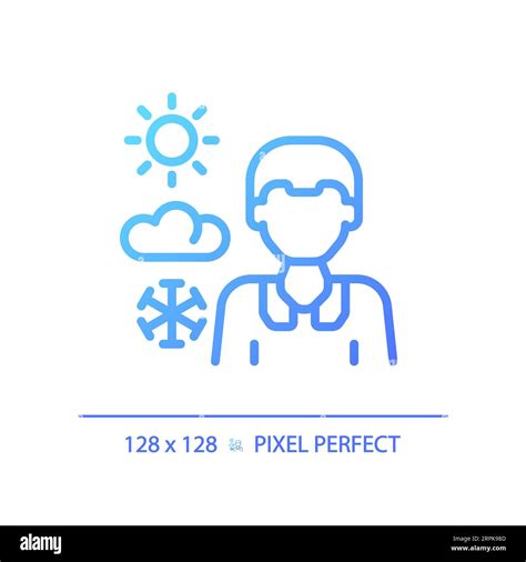 2d thin linear gradient weather newscaster icon stock vector image