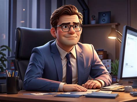 Premium Photo A Man Sitting At A Desk In Front Of A Computer