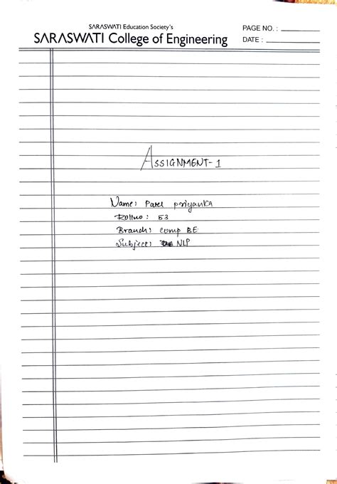 Nlp Assignment Wsd Discosure And Pragmatic Analysis Saraswati