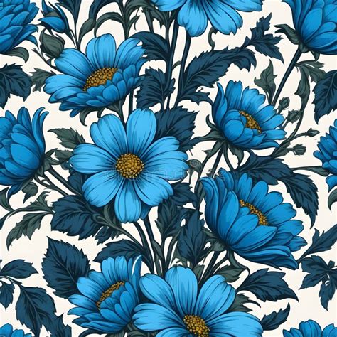 иллюстрация синего цветка высокая детализация цветного букета пастели Иллюстрация штока