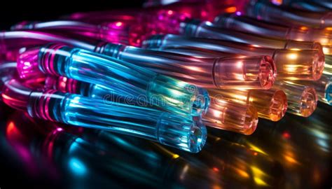 Multiple Color Neon Light Objects Like Pipe Stock Illustration