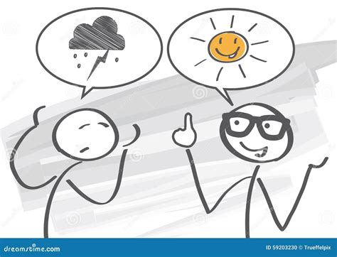 Optimiste Contre Le Pessimiste Illustration Stock Illustration Du