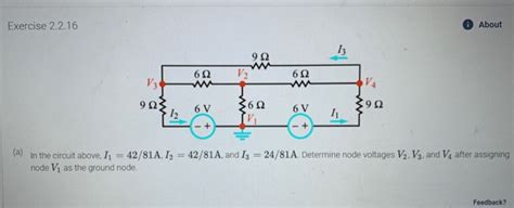 solved exercise 2 2 16 about Ι 9Ω 6Ω v2 6 Ω v 9 Ωξ 12 v4 39