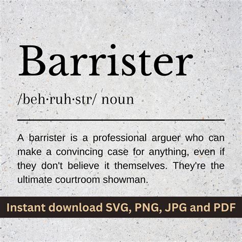 Barrister Definition SVG Transparent Background / Cut File / - Etsy