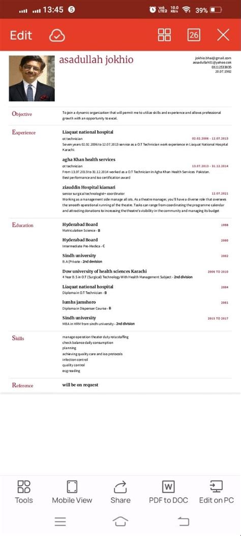 assadullah jokhio linkedin‘de cv