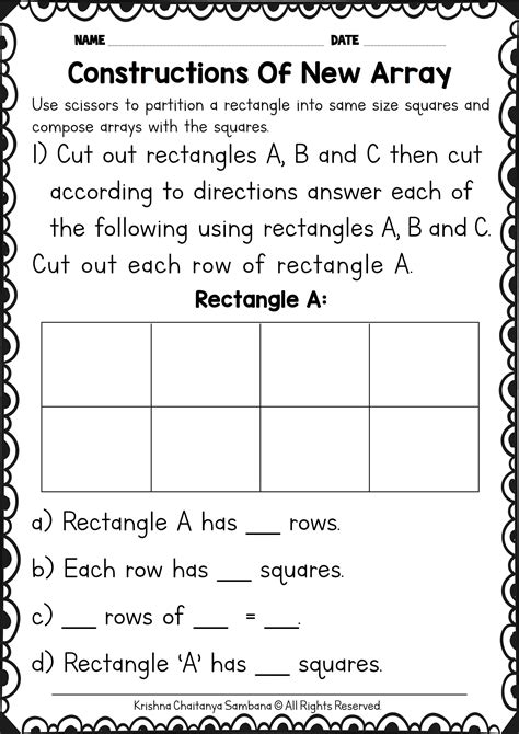 Building Arrays Worksheets Usekharalti