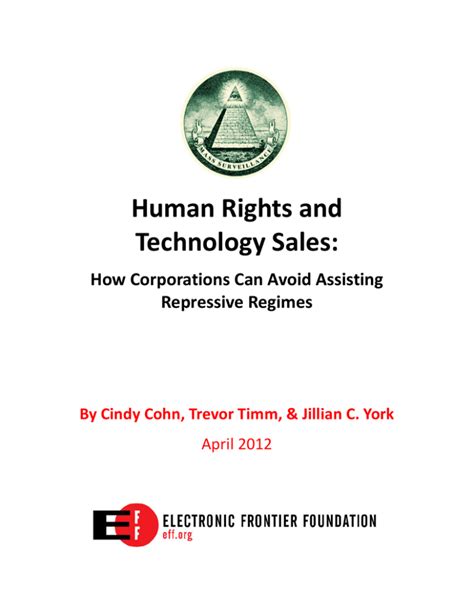Human Rights And Technology Sales