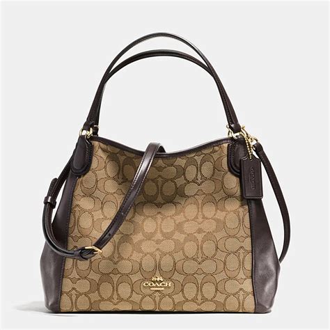 Coach Designer Purses Edie Shoulder Bag 28 In Signature Jacquard