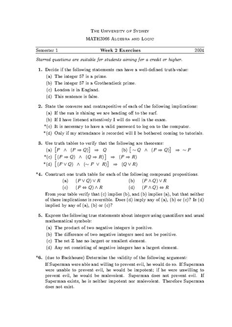 2024week02 the university of sydney math3066 algebra and logic