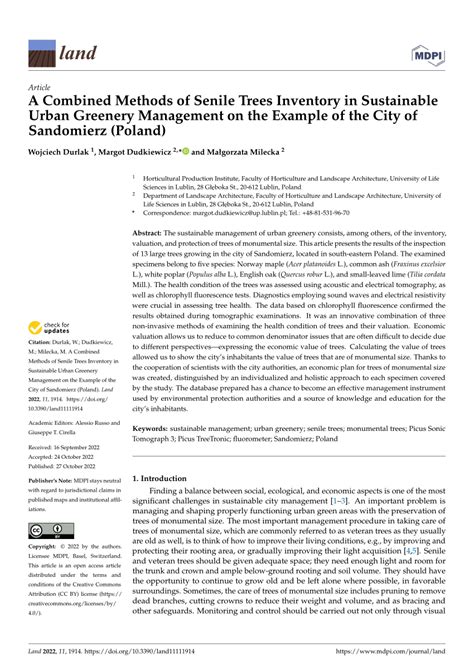 Pdf A Combined Methods Of Senile Trees Inventory In Sustainable Urban