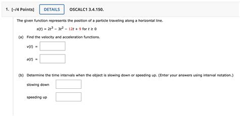 Solved Points OSCALC The Given Function Chegg