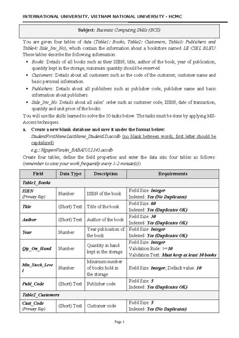 microsoft access sample midterm international university vietnam