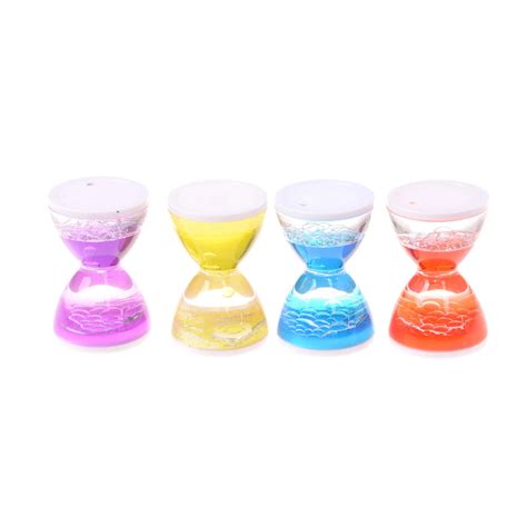 New Multi Colored Oiling Cup Liquid Timer Yoga Slim Hourglass Crystal