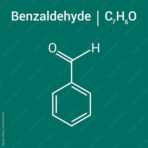 Chemical Structure Of Benzaldehyde C7h6o Stock Vector Adobe Stock