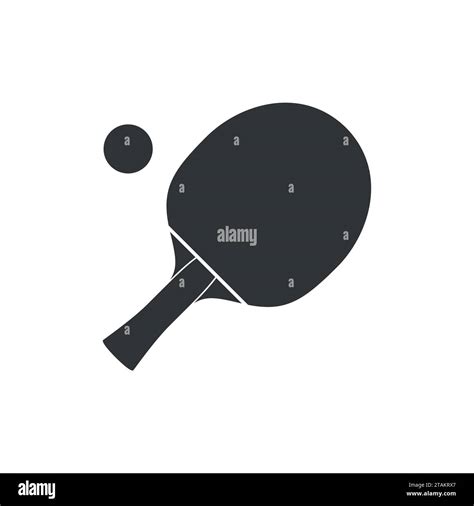 Racket Icon For Playing Table Tennis Or Ping Pong Vector Isolated On White Background Stock