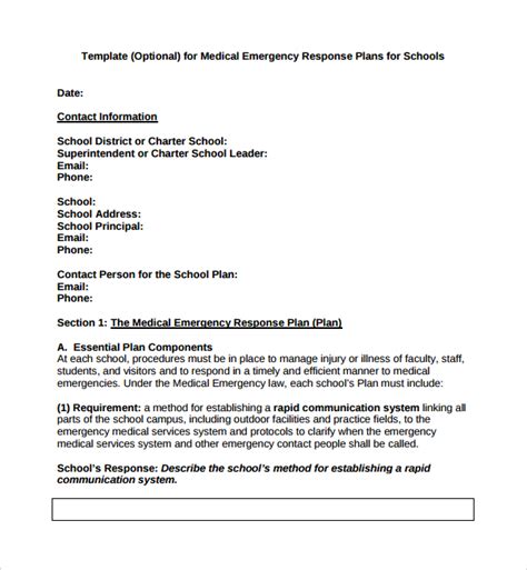 Free 9 Sample Emergency Response Plan Templates In Pdf Ms Word