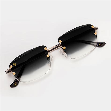 Silver And Black Two Tone Rimless Class Black Fade Lux Frames