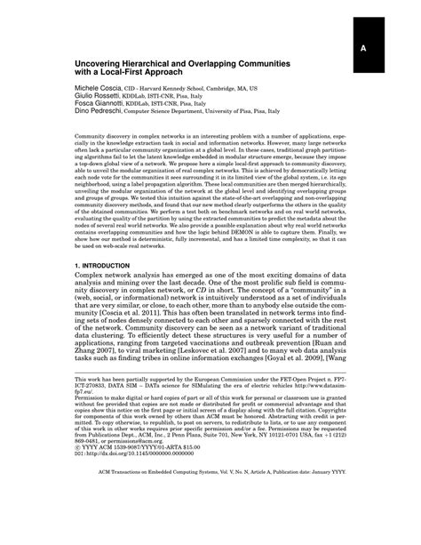 Pdf Uncovering Hierarchical And Overlapping Communities With A Local First Approach
