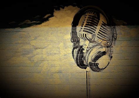 Vintage Microphone Mural Graffiti Photograph By Elizabeth Pennington