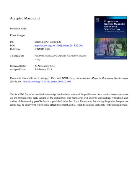 Pdf Pure Shift Nmr