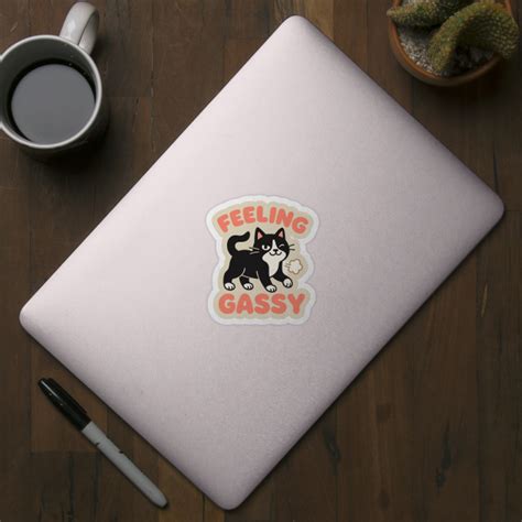 Feeling Gassy Cute Farting Cat Meme Cat Sticker Teepublic