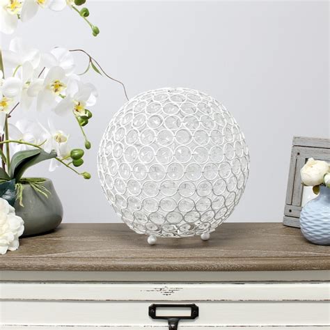 Lalia Home Elipse 10 In White Rotary Socket Table Lamp With Crystal