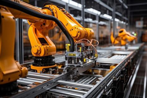 Production Line Automation In Modern Factory Premium Ai Generated Image
