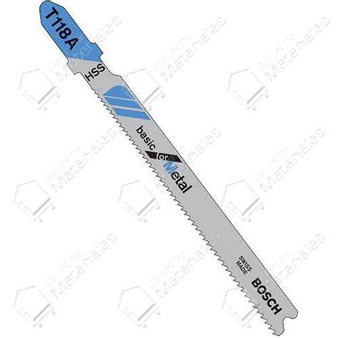 Bosch Hoja Sierra Caladora T118a Metal X 5 Unidades Centro De Materiales