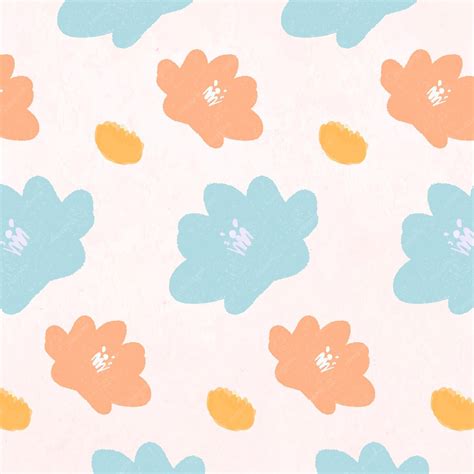 꽃 패턴 배경 벡터 손으로 그린 무료 벡터