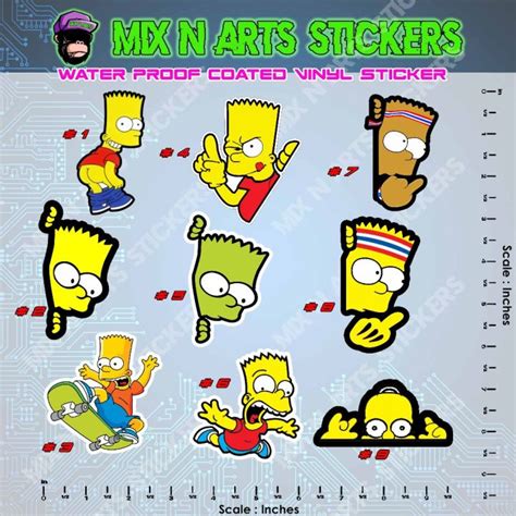 Simpson Bart Waterproof Laminated Vinyl Sticker Sold Per Piece Lazada Ph