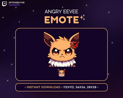 Cute Eevee Twitch Emote Mad Pokemon Eevee Emote Gaming Streaming