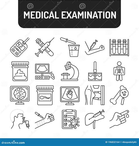 Medische Tests Zwarte Lijnpictogrammen Laboratoriumdiagnostiek