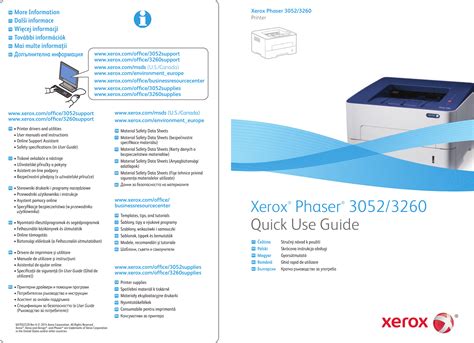 Xerox Phaser 3260 Quick Reference Guide Xerox® Phaser® 3052 3260