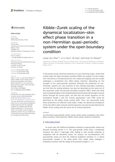 Pdf Kibble−zurek Scaling Of The Dynamical Localization−skin Effect