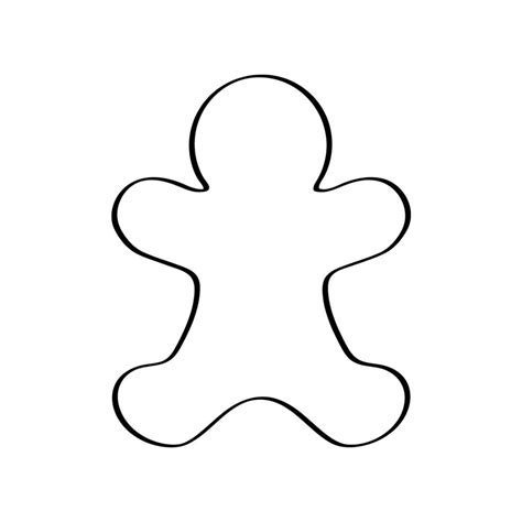 Gingerbread Man Outline Clip Art Png And  Etsy