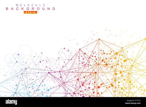 Structure Molecule And Communication Dna Atom Neurons Abstract Polygonal Structure With