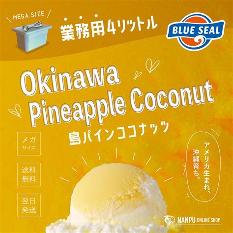 ブルーシール アイス 島パインココナッツ 通販 業務用 大容量 4リットル 沖縄 アイスクリーム 仕入れ お取り寄せ Blue Seal