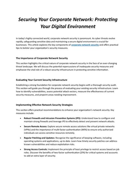 Ppt Securing Your Corporate Network Protecting Your Digital