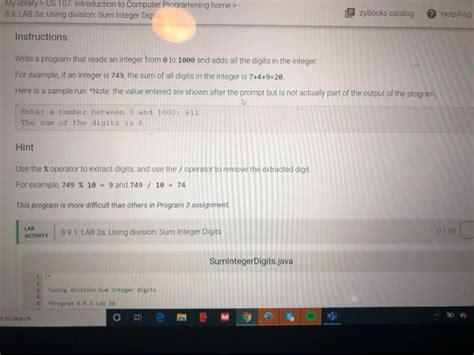 solved my library cs 107 introduction to computer