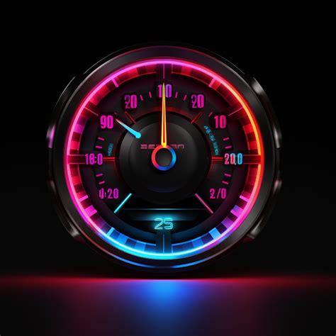 Neon Racing Car Speedometer Display