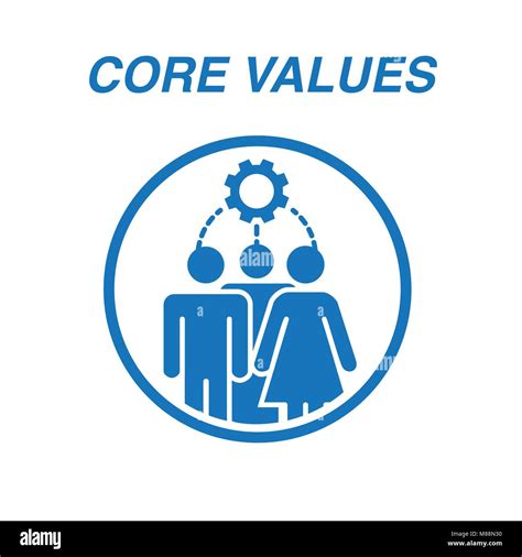 Core Values Outline Icon W Person And Collaborating Thinking Ideas Stock Vector Image And Art